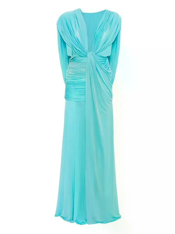 Christopher Esber Ripple Drape Maxi Dress - Blue