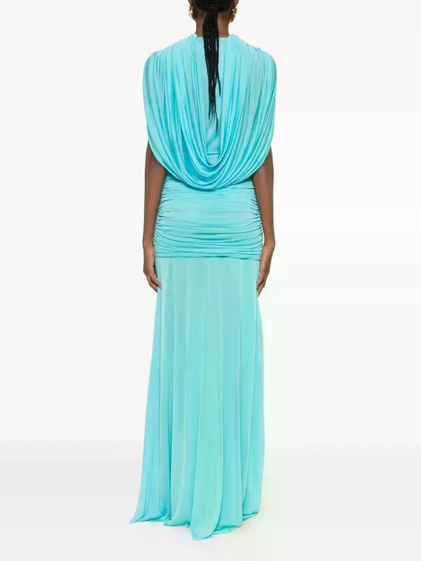 Christopher Esber Ripple Drape Maxi Dress - Blue