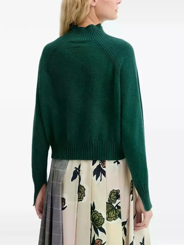 TWINSET Ribbed Turtleneck Sweater - Green