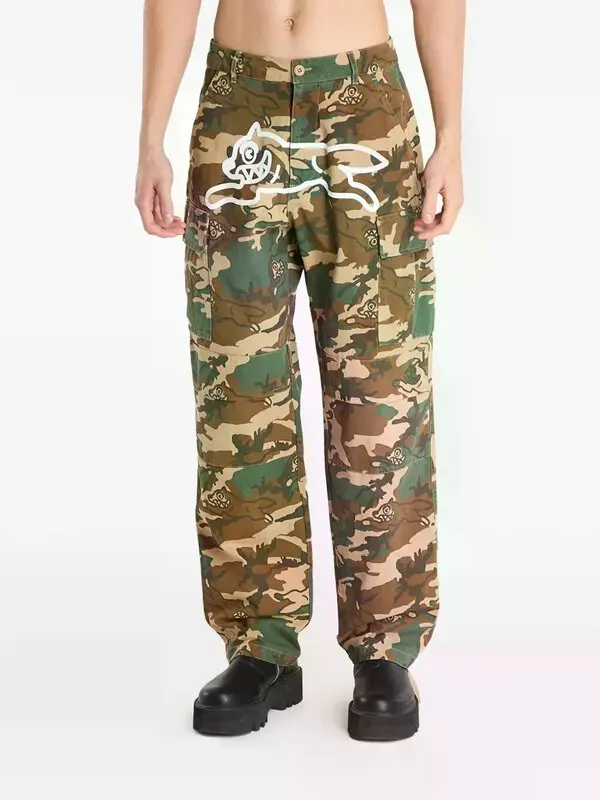 BILLIONAIRE BOYS CLUB - ICE CREAM Running Dog Woodland Camouflage Cargo Trousers - Green