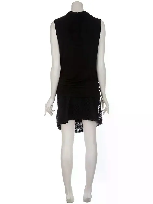 Sharon Wauchob Cotton And Silk-mix Mini Skirt With Mesh Detail - Black