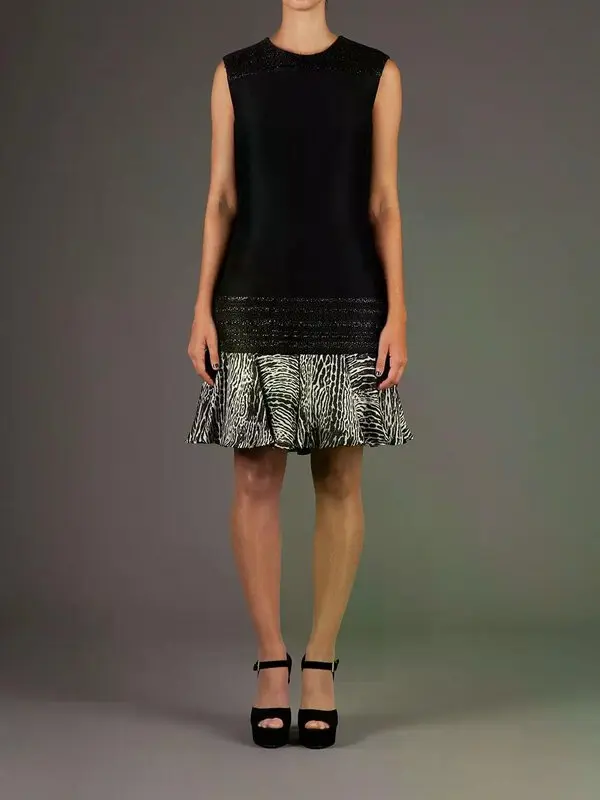 Giambattista Valli Sleeveless Drop Waist Dress - Black