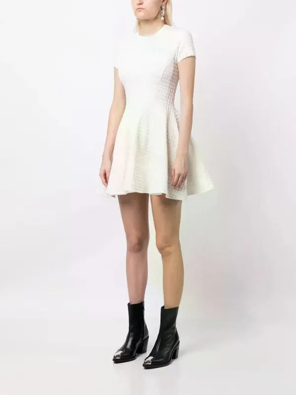Miu Miu Jacquard A-line Dress - White