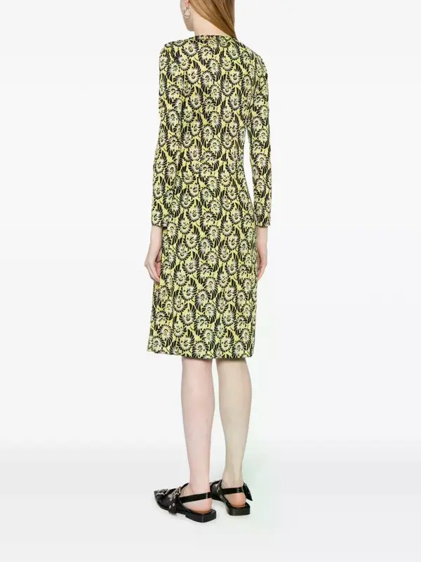 Prada Abstract Print Silk Wrap Dress