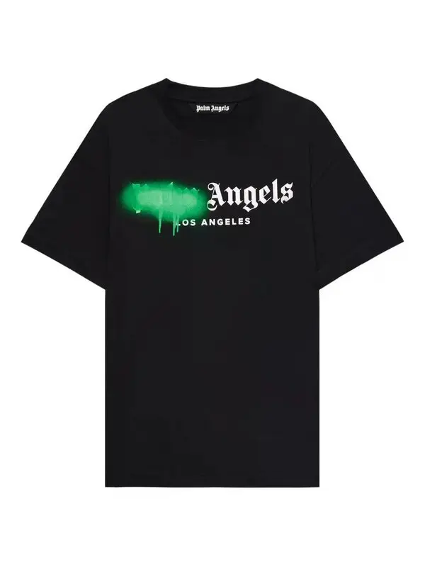 Palm Angels Spray City Los Angeles Dripping Logo T-shirt - Black