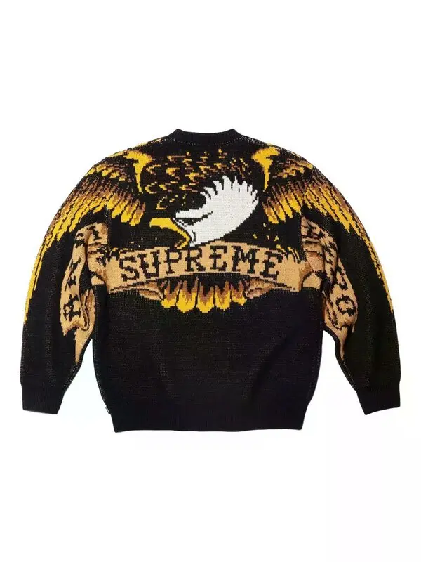 Supreme X Antihero Logo Detail Knit Jumper - Black