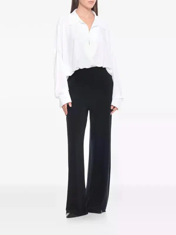 Norma Kamali Collared Long-sleeve Top