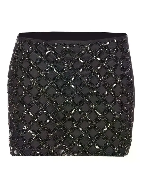 Liu Jo Embroidered Mini Skirt With Zip Closure - Black