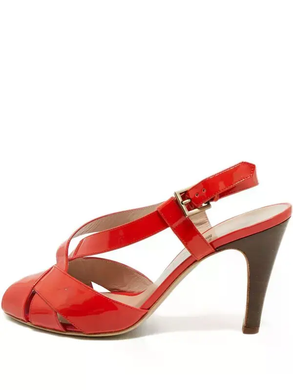 FERRAGAMO 115mm Peep-toe Strappy High Heel Shoes - Red