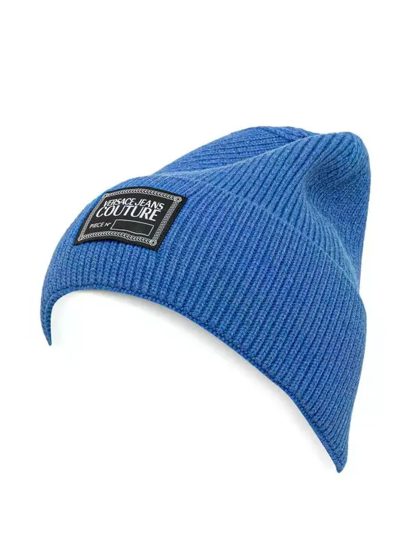 Versace Logo Patch Beanie Hat