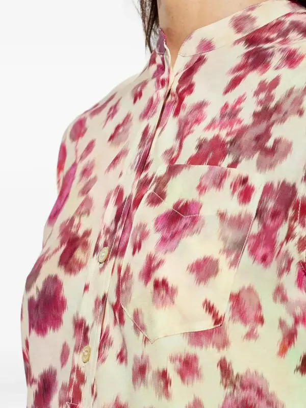Isabel Marant Étoile Patch-pocket Floral Print Silk Blouse - Neutrals