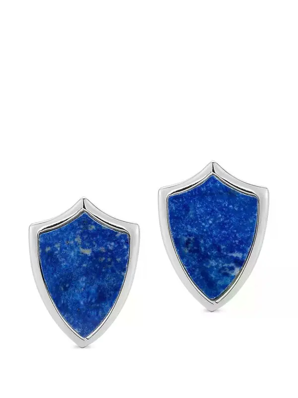 Mateo Shield Lapis Cufflinks - Silver