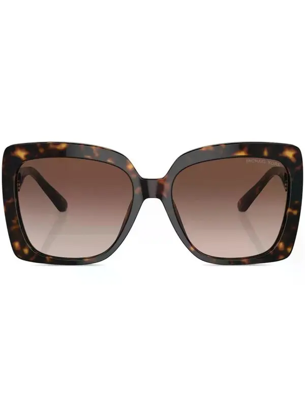 Michael Kors Oversize Square Frame Sunglasses With Tortoiseshell Effect - Brown