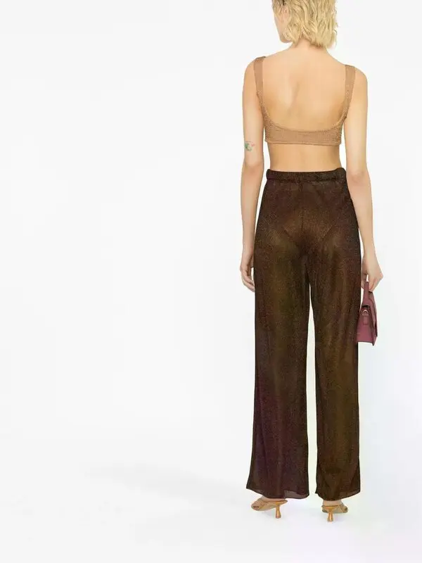 Oseree High-waisted Lurex Trousers