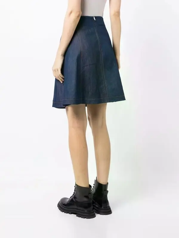 Balenciaga Toggle-fastened Flared Denim Skirt