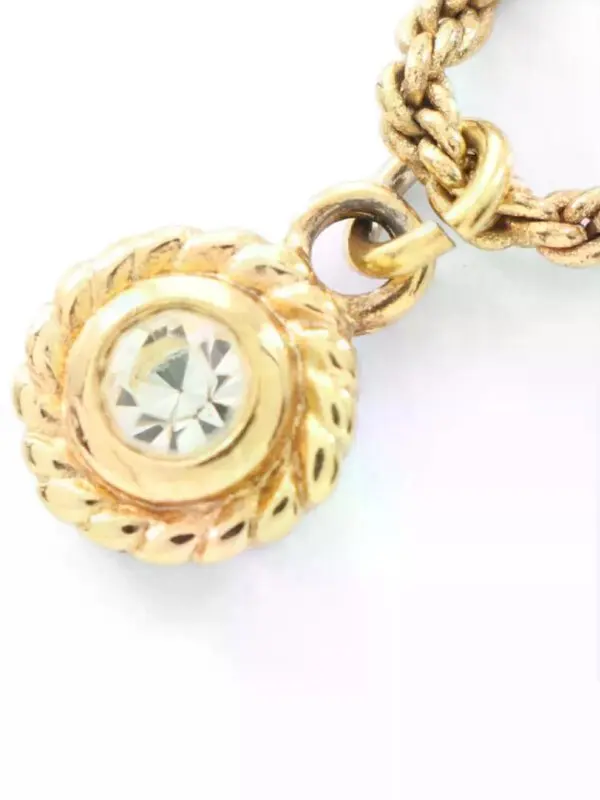Dior Tone Crystal Logo Detail Necklace