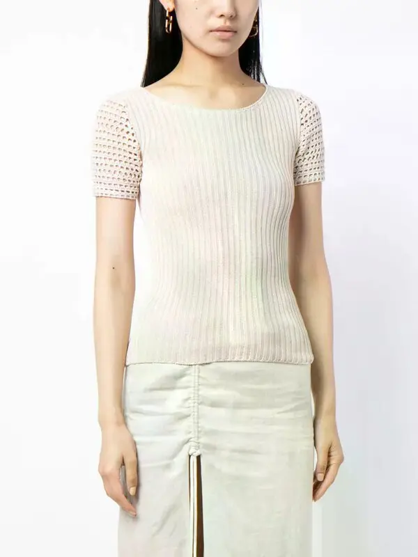 Prada Crochet Detailed Knit Top