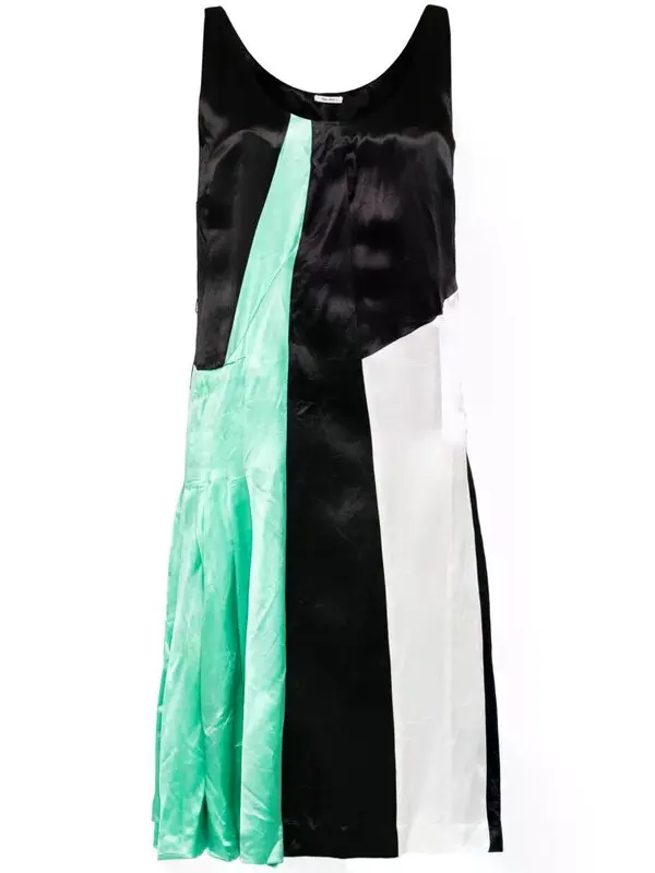 Miu Miu Patchwork Midi Dress - Black