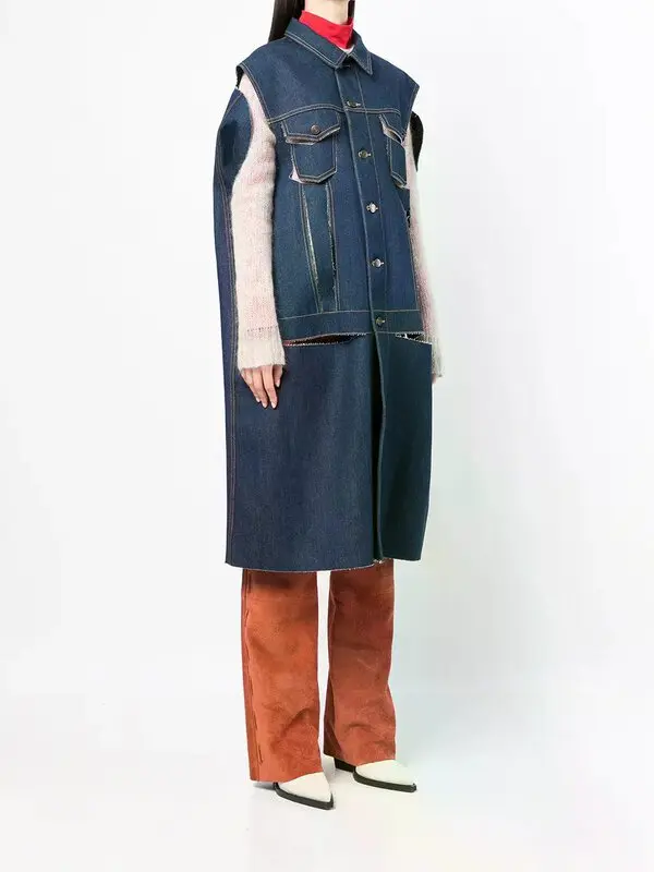 MAISON MARGIELA Distressed Denim Cape Coat