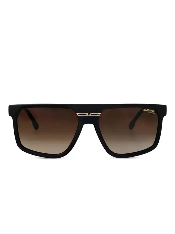 Carrera Eyewear Square Frame Sunglasses With Gold-tone Detailing - Black