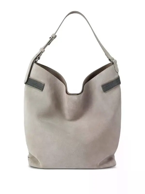 Brunello Cucinelli Suede Shoulder Bag - Grey