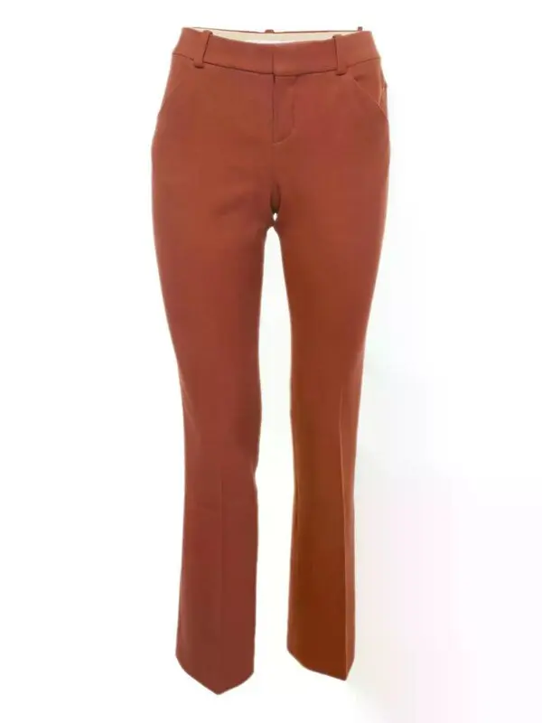 Chloé Burnt Sienna Wool Straight-leg Trousers