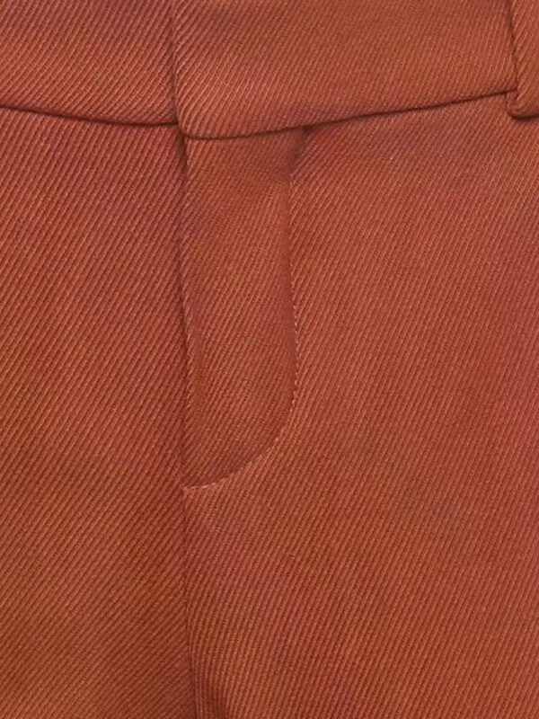 Chloé Burnt Sienna Wool Straight-leg Trousers