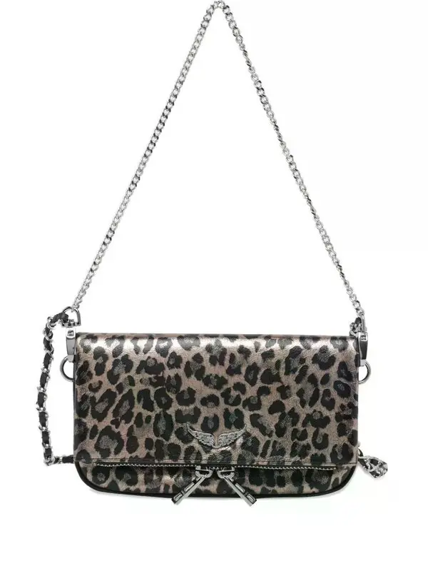 Zadig&Voltaire Nano Rock Leopard-effect Shoulder Bag - Grey
