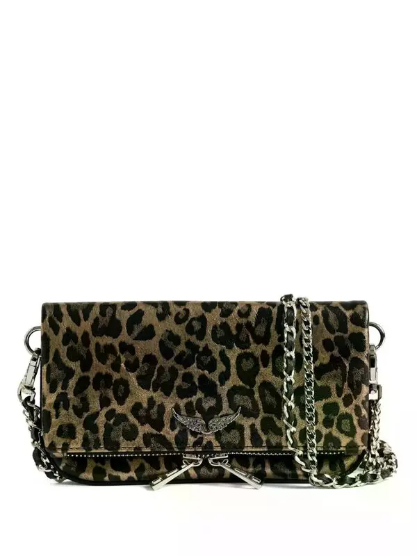 Zadig&Voltaire Nano Rock Leopard-effect Shoulder Bag - Grey