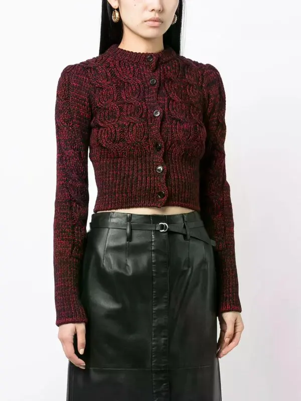 Prada Cable Knit Cropped Cardigan