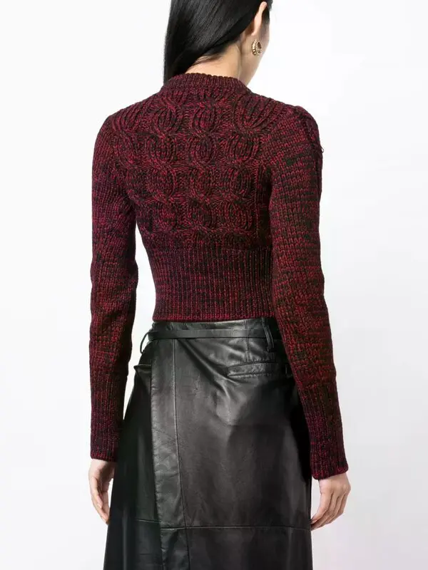 Prada Cable Knit Cropped Cardigan