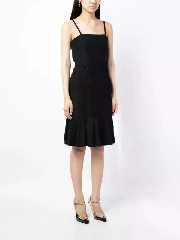 Prada Crepe Ruffled Hem Dress