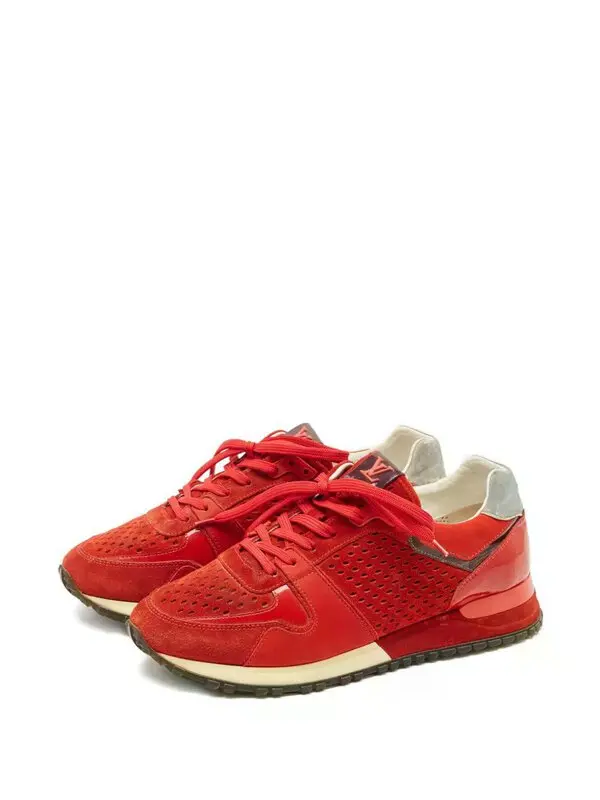 LOUIS VUITTON Suede Lace-up Sneakers - Red