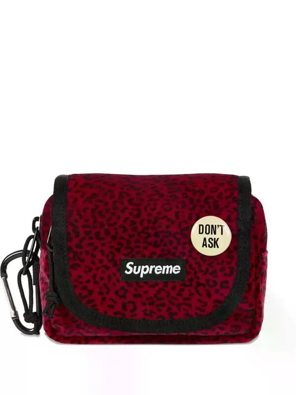 Supreme Leopard Print Belt Bag - Red