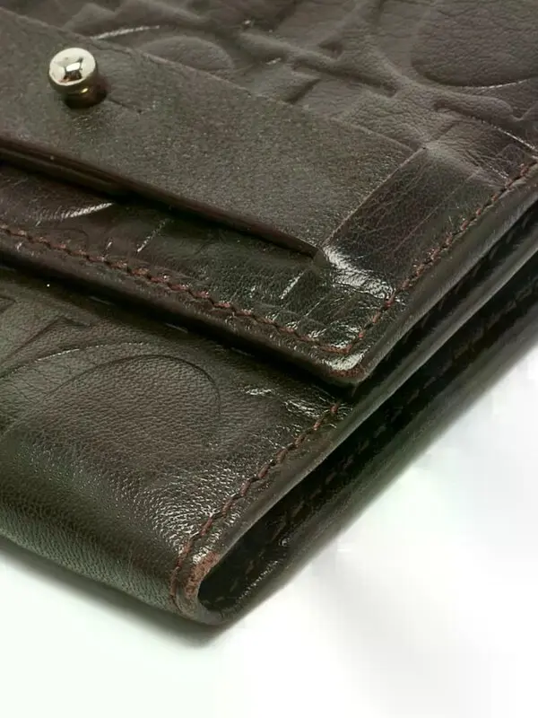 Carolina Herrera Monogram-embossed Leather Wallet - Brown