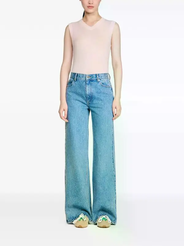 Sandro Faded Wide Straight-leg Jeans