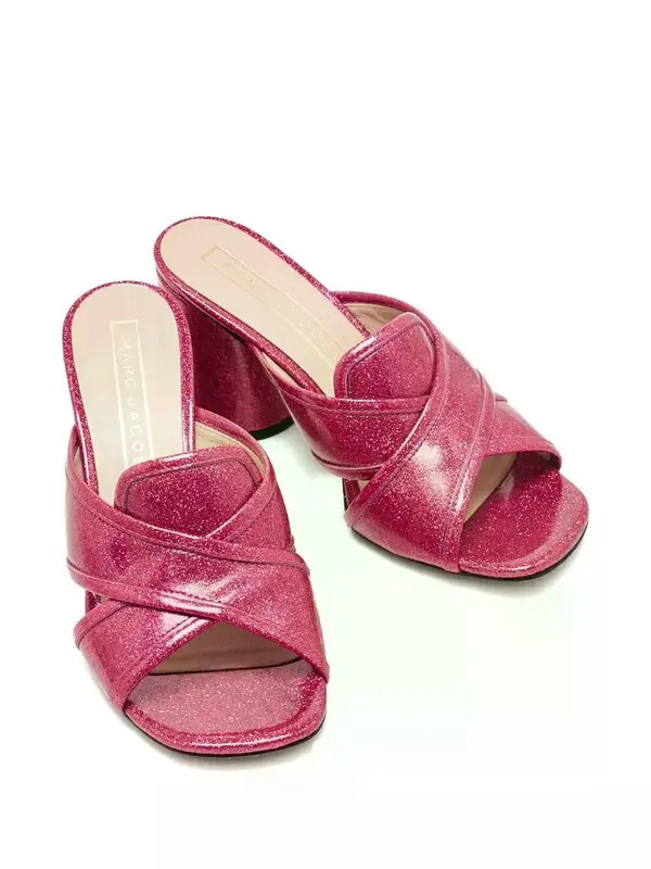 Marc Jacobs Glitter-embellished Block-heel Mules