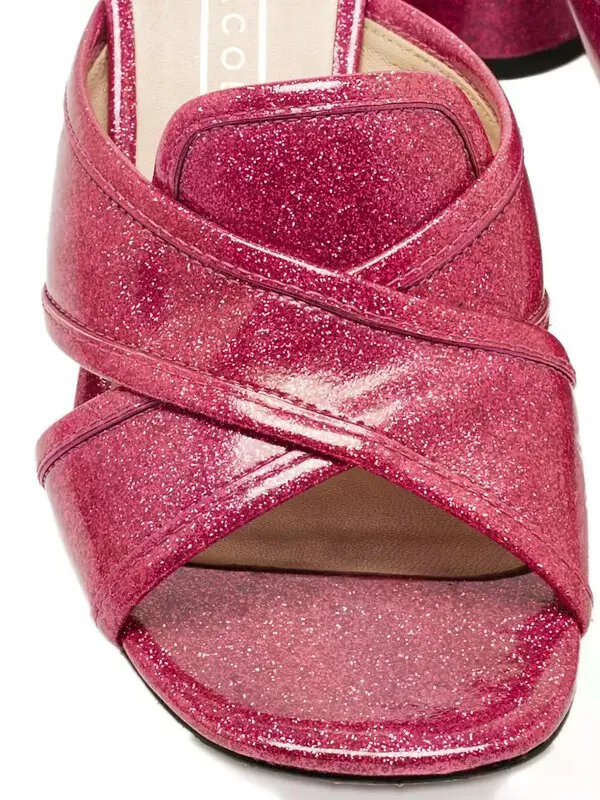 Marc Jacobs Glitter-embellished Block-heel Mules