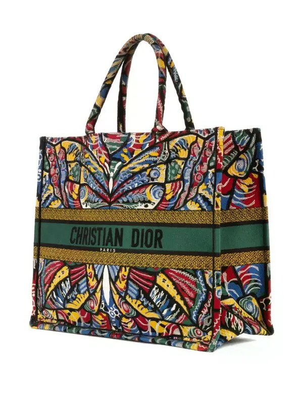 Dior Book Tote Bag In Patterned Jacquard
