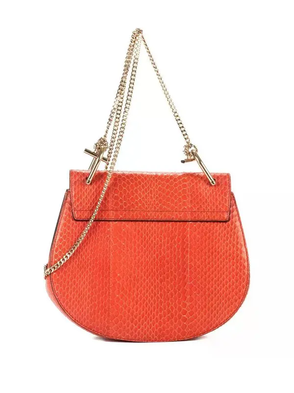 Chloé Small Drew Snakeskin Shoulder Bag - Orange