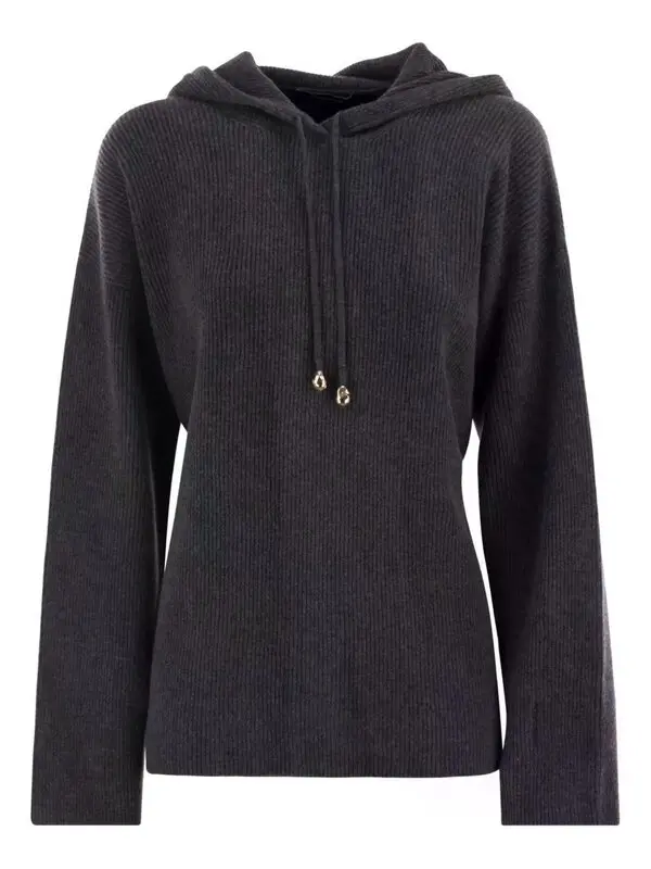 Fabiana Filippi Ribbed Drawstring Hooded Jumper