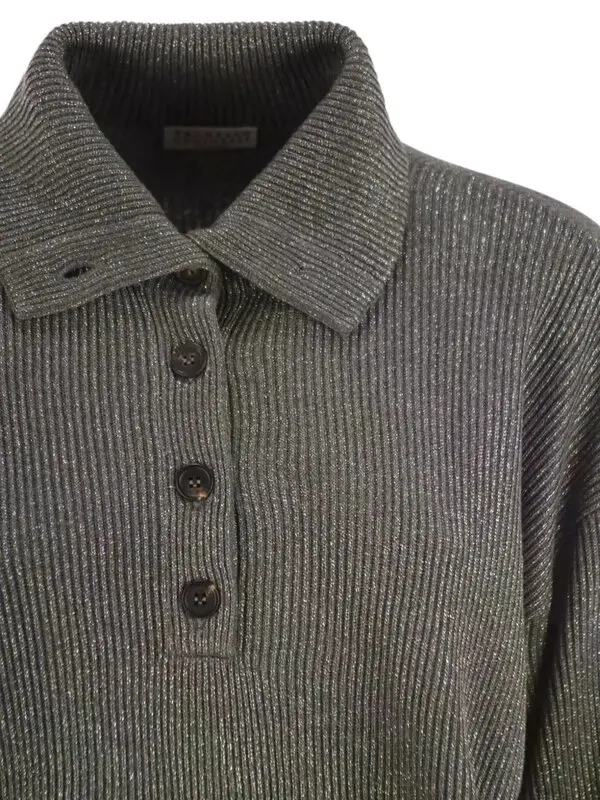 Brunello Cucinelli Ribbed Knit High Collar Sweater