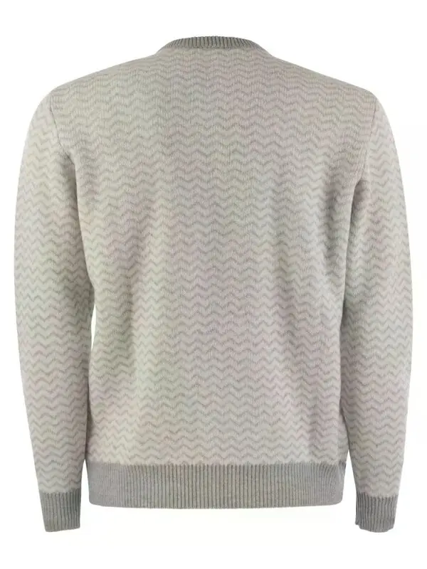 Kiton Chevron Knit Crew Neck Sweater