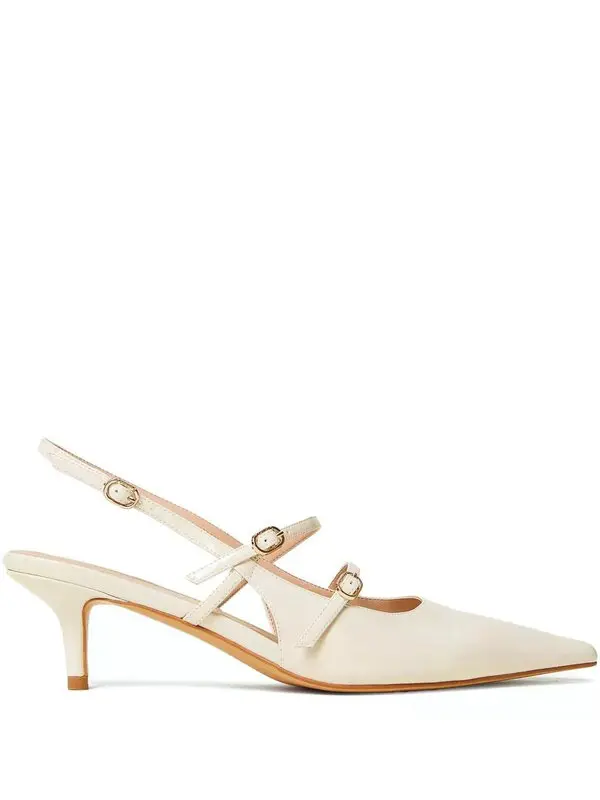 TWINSET Strappy Slingback Kitten Heels - Neutrals