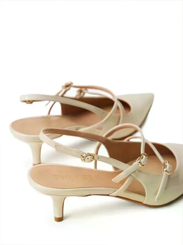 TWINSET Strappy Slingback Kitten Heels - Neutrals