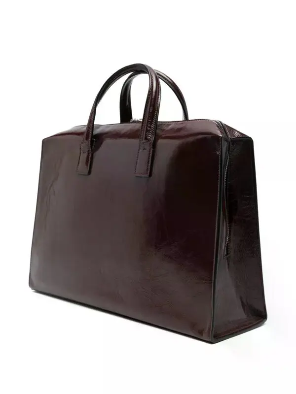 SAPIO Patent Leather Top-handle Tote Bag