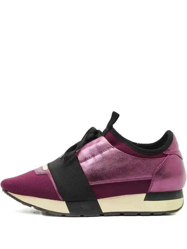 Balenciaga Race Runner Leather Sneakers - Purple