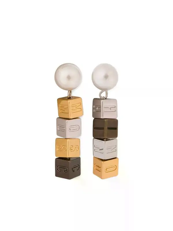 Moschino Beaded Drop Earrings - Silver