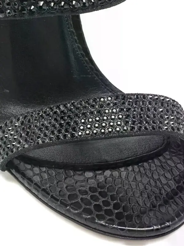 LE SILLA Snakeskin-embossed Stiletto Sandals