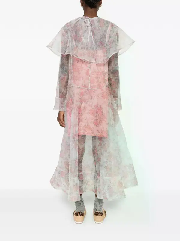GANNI Floral Ruffled Midi Dress